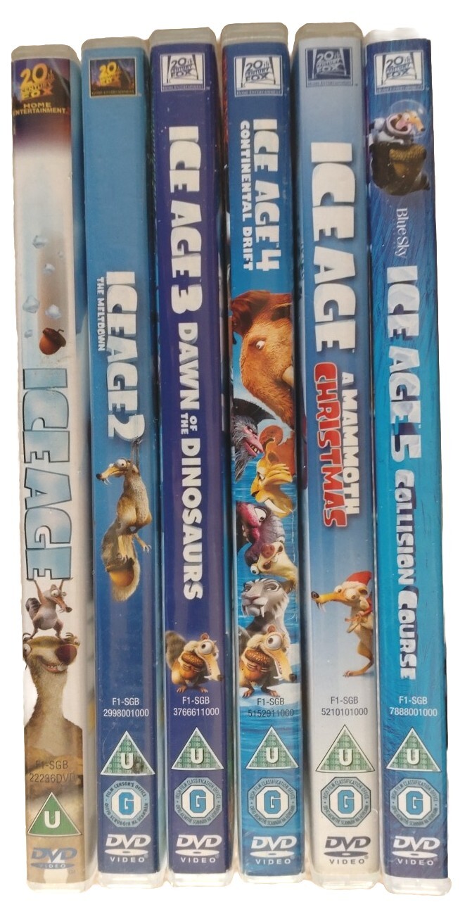 Ice Age 1, 2, 3, 4, 5 & Mammoth Christmas 6 DVD, Complete 1-5 Movie Box ...