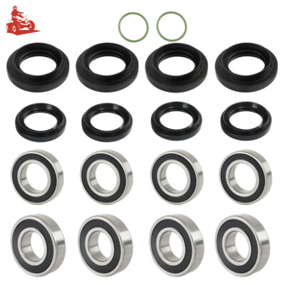 Front Rear Wheel Bearings Seals Kits For Yamaha Rhino 450 660 700 ATV ...