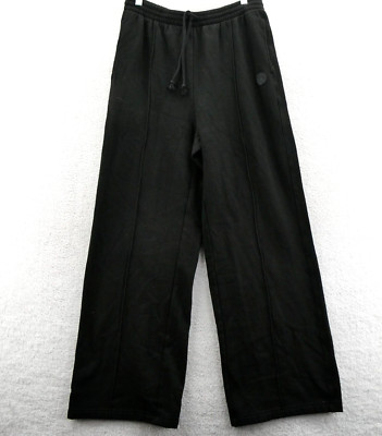 Victorias Secret Large Ivy Fleece Sweatpants Black Wide Leg Jogger ...
