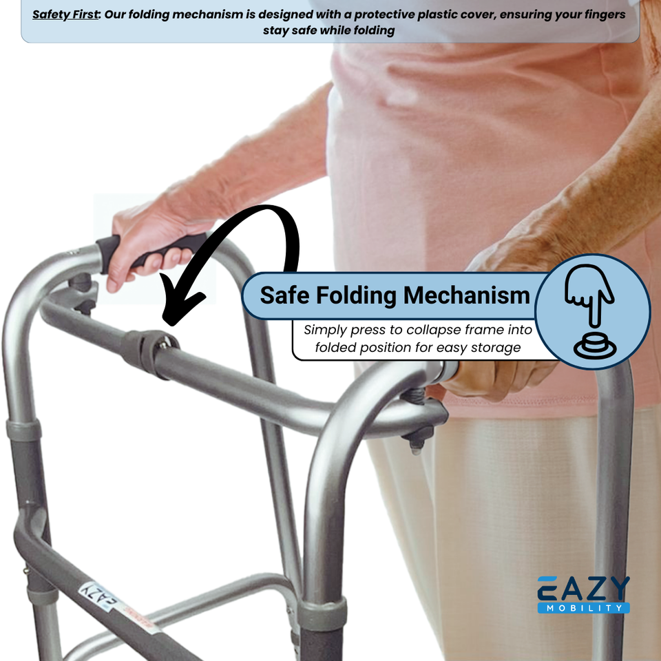 Eazy Folding Walking Frame | Lightweight Walker Adjustable Zimmer Frame ...