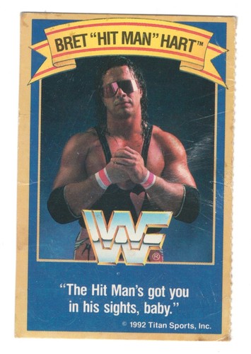 1992 Good Humor WWF Bret Hit Man Hart VERY RARE Ice Cream FREE SHIP ...