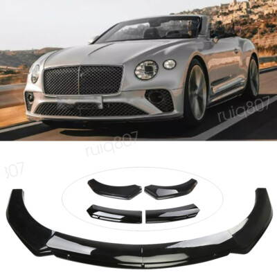 For Bentley Continental GT Black Front Bumper Chin Lip Spoiler Splitter ...