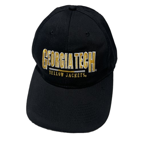 Vintage 90s Georgia Tech University Hat Cap Strapback Black Yellow ...