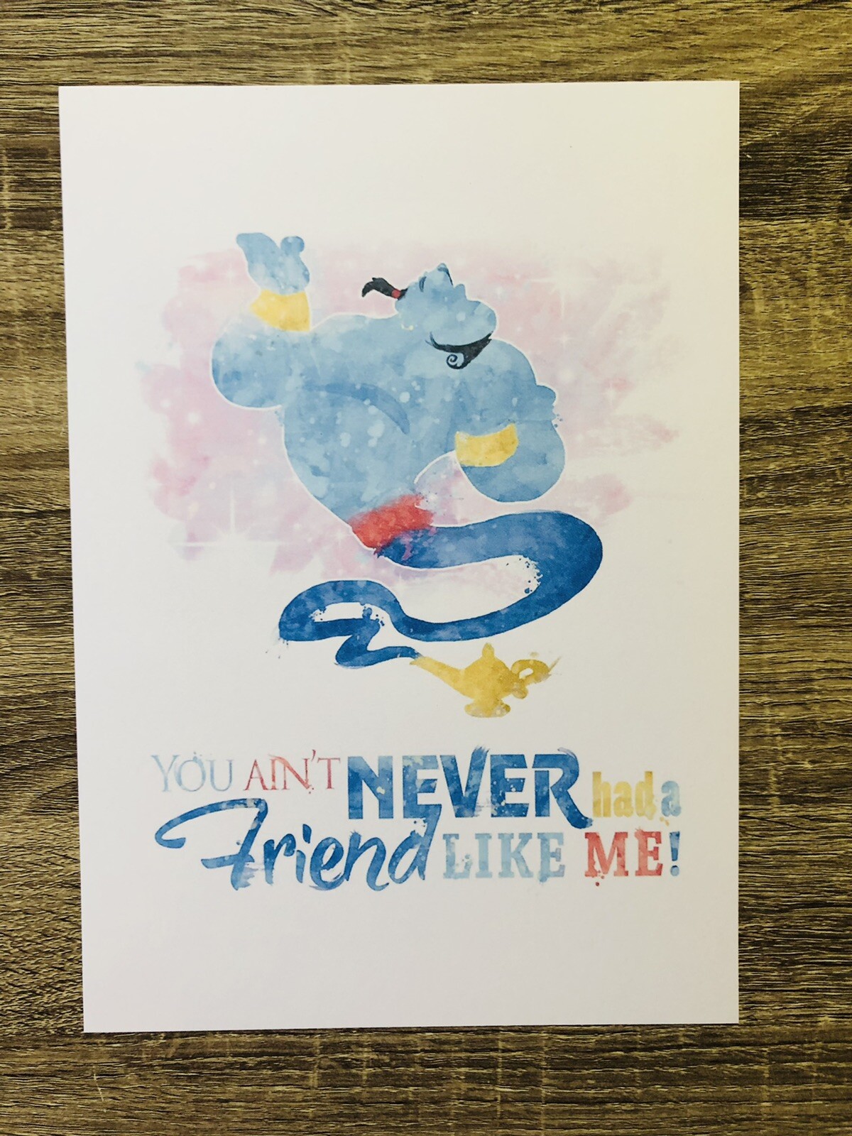 Disney Aladdin Genie Friend Like Me Picture Print Wall Art Watercolour ...