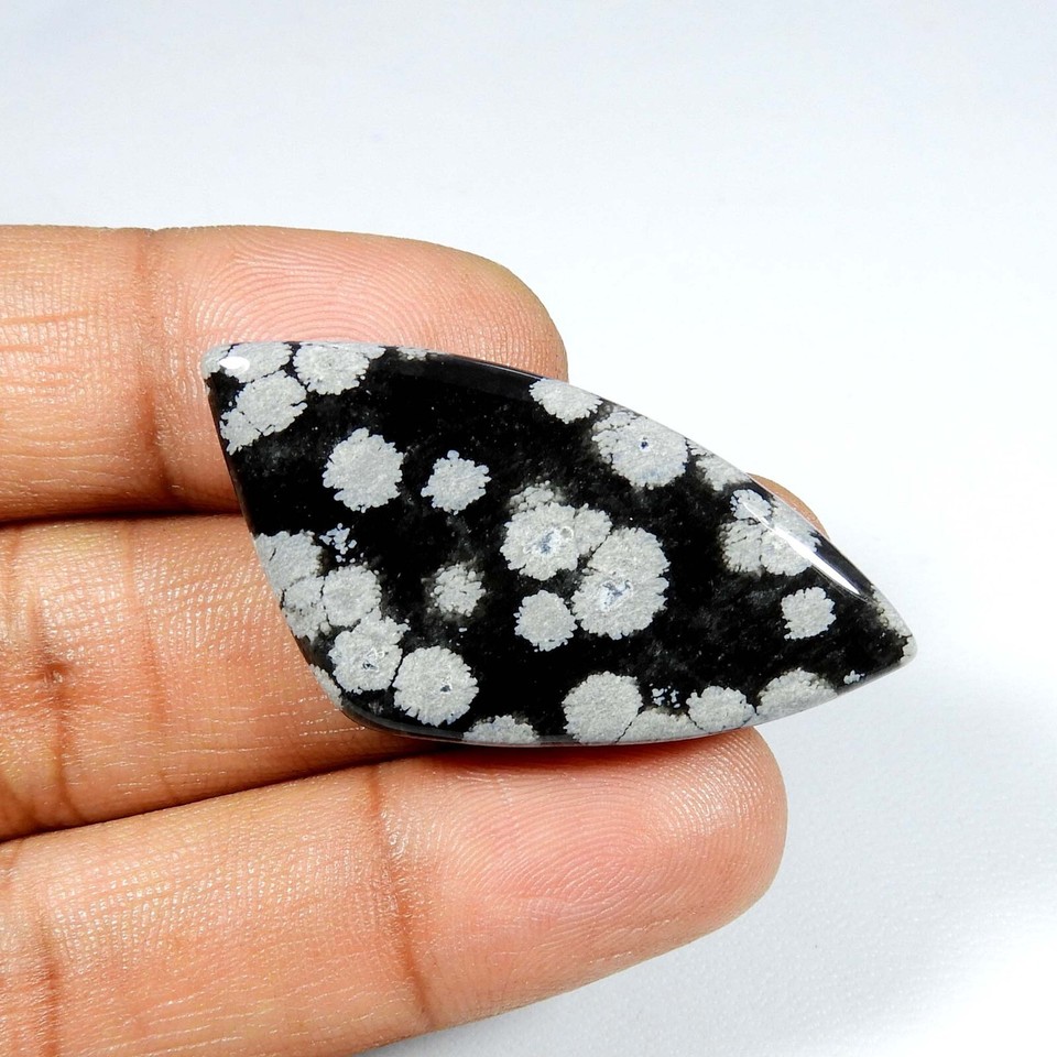 Black Snow Flake Obsidian Cabochon Fancy Shape Natural Gemstone Loose ...