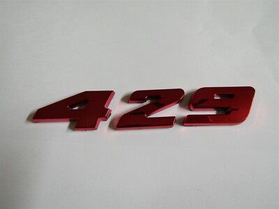 FORD 429 ENGINE ID FENDER HOOD SCOOP QUARTER PANEL TRUNK EMBLEM RED ...