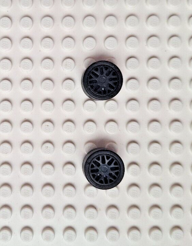 LEGO (93593-50945) BLACK RIM/WHEEL WITH 8 'Y' SPOKES HUBCAP D.6mm WITH ...