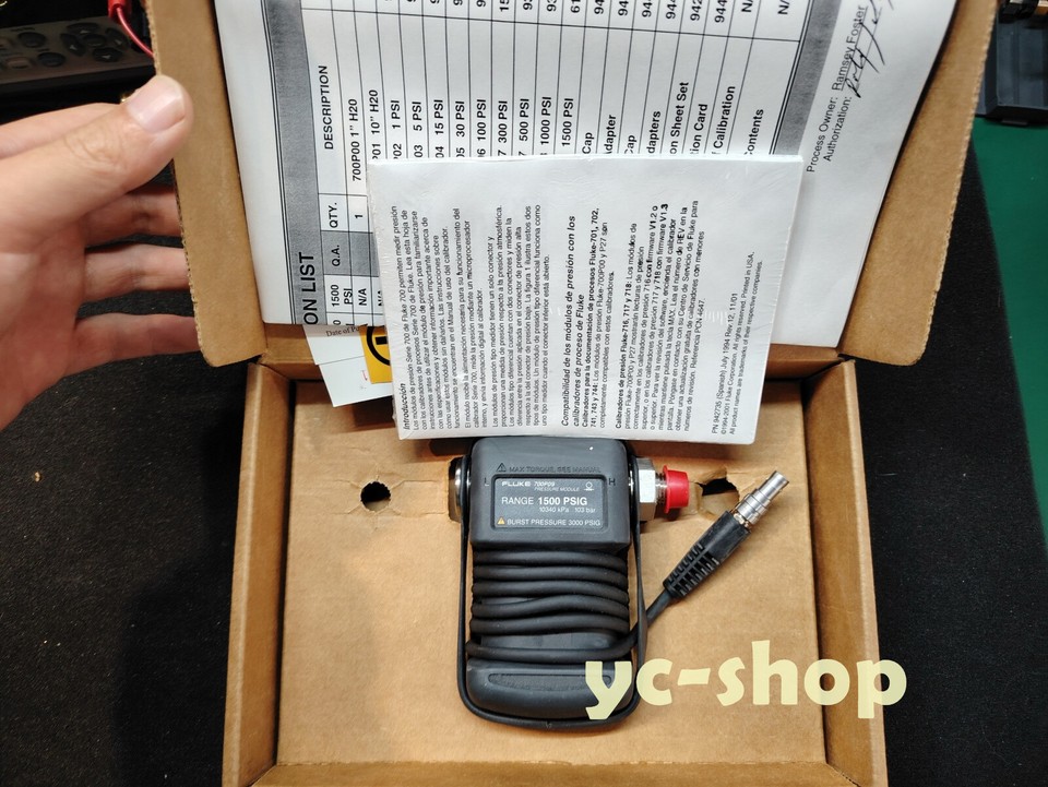 Brand new FLUKE 700P09 Pressure Module Range 1500PSIG 10340kPa 103bar ...
