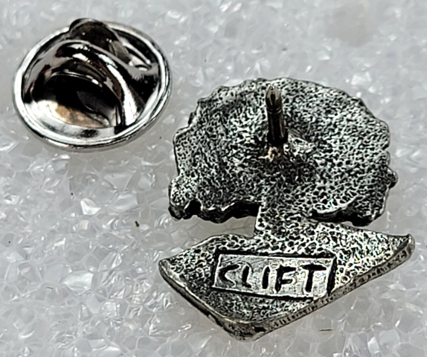 Vintage CLIFT Figural Pewter Tree Lapel Pin 0.75" - Gem