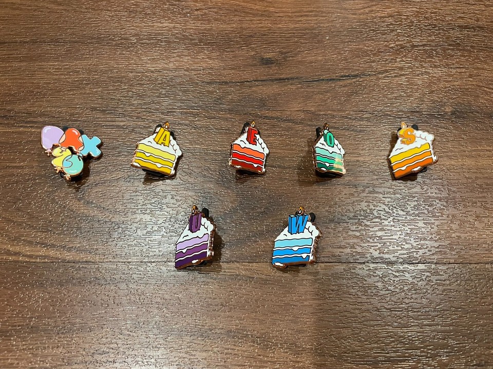 Pinny Arcade PAX Pins 2024 Staff Trade 7 Pin Set Birthday Cake Balloons ...