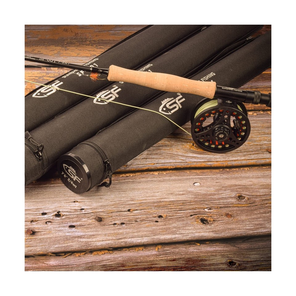 SF SF-001 Fly Fishing Rod 4 Piece 3/4wt 7.6ft, 5/6wt 7/8wt 9ft Matt ...