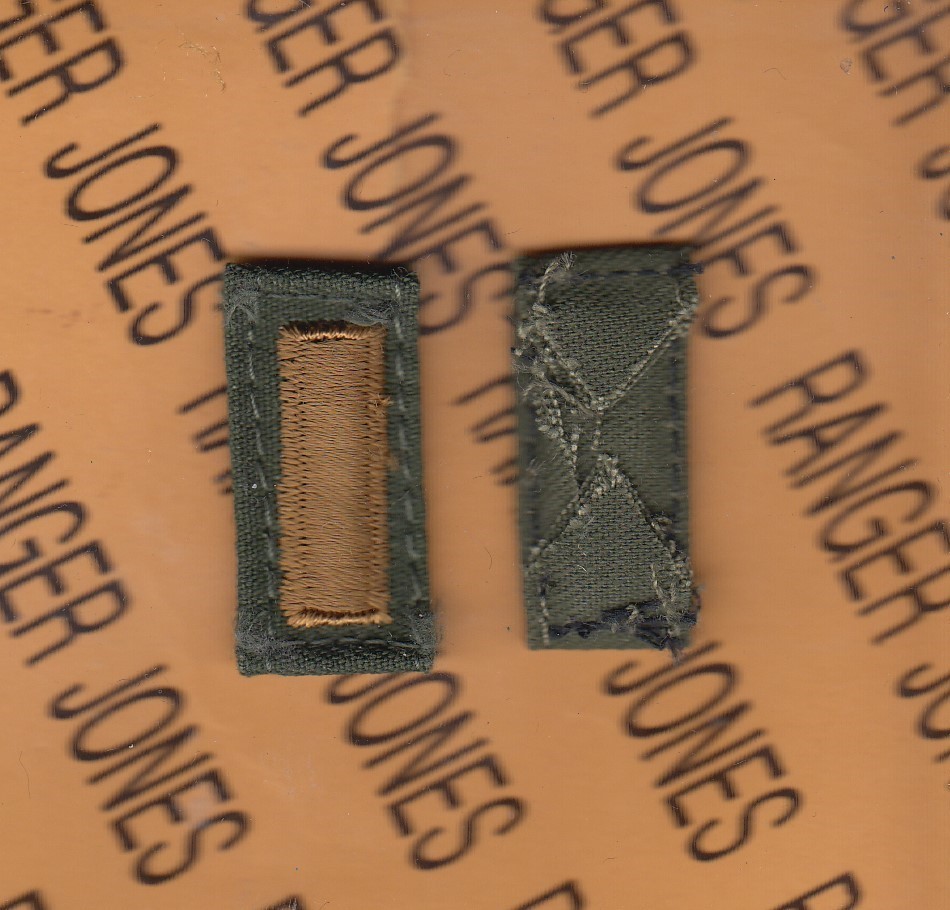 USA 2nd Second Lieutenant 2LT 0-1 OD Green Black rank patch cap hat ...