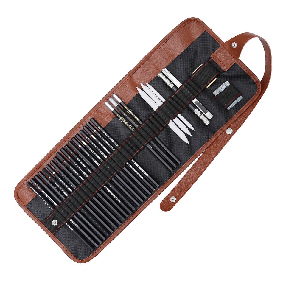 29 Pcs Professional Drawing Artist Tool Set Pencil and Sketch Charcoal ...