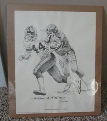 VINTAGE FOOTBALL 1981 JOHN RIGGINS PRINT THE SHELL OIL WASHINGTON ...