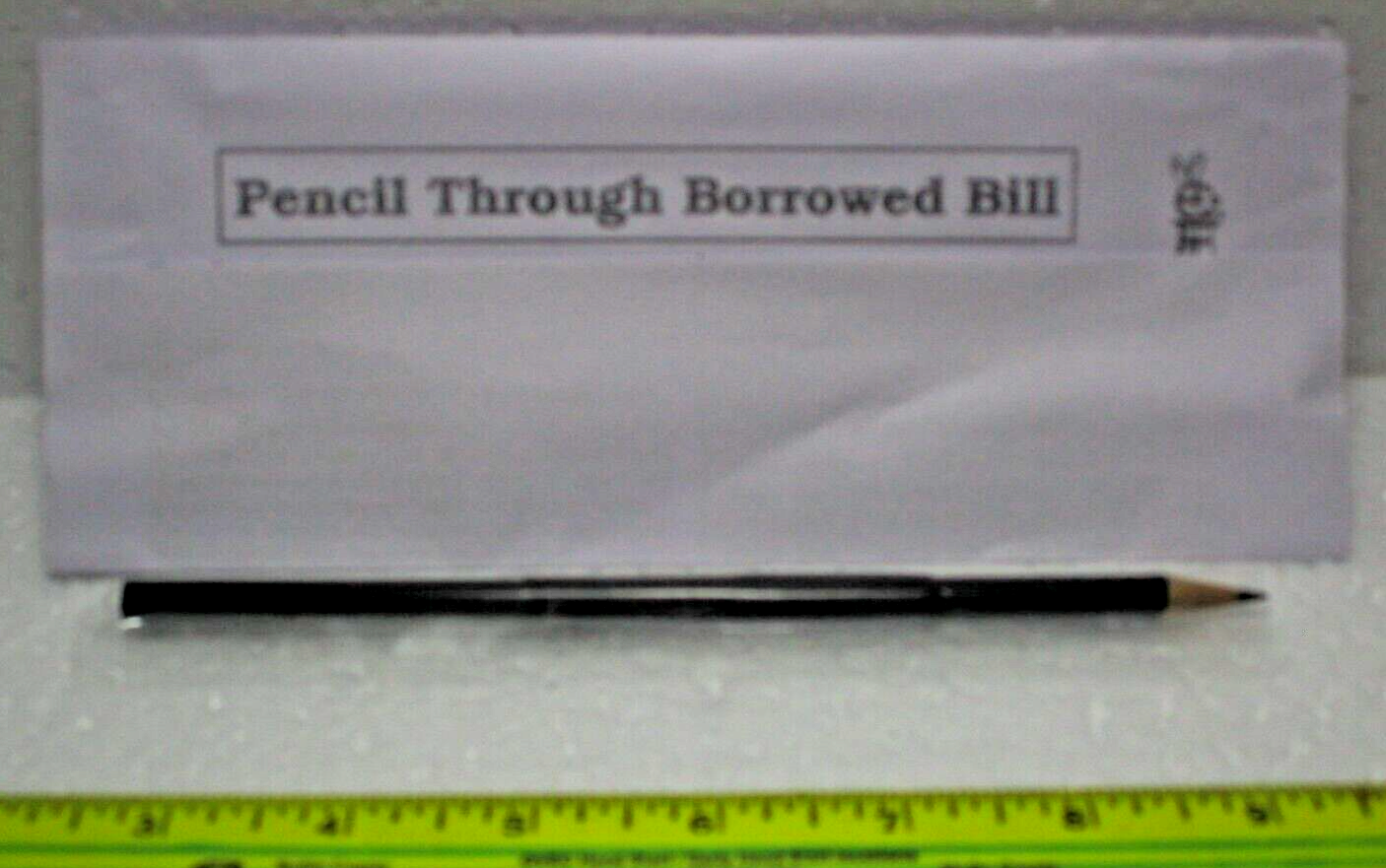 Pencil Through Borrowed Bil Magic Trick - Close-Up, Penetration ...