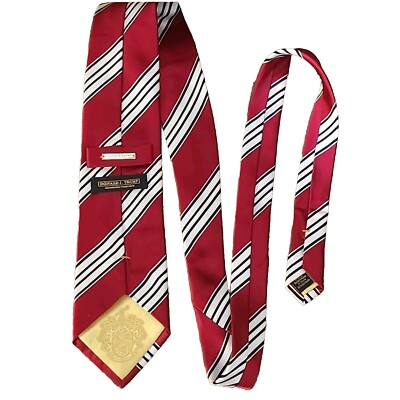 Red Striped Donald Trump Tie Gold Bar Signature Hand Made 100% Silk | eBay