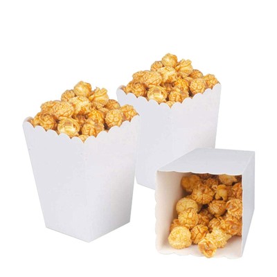 White Popcorn Boxes Mini Paper Popcorn Box Cardboard Popcorn Container ...