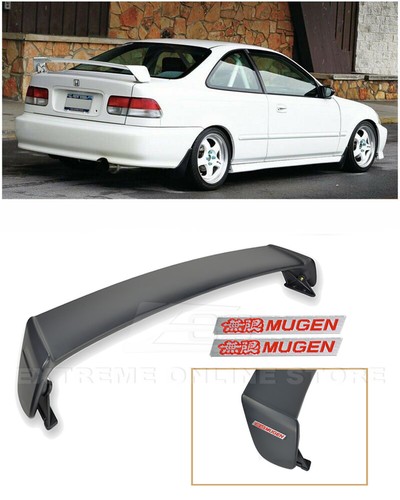 For 96-00 Honda Civic 2Dr Mugen Style Rear Wing Spoiler Lip W/ 2X Red ...
