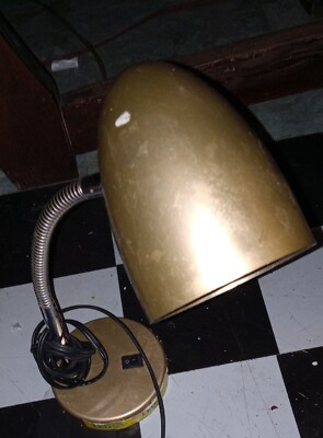 Vintage Gold Adjustable Gooseneck LED Desk Lamp by Intertek | eBay