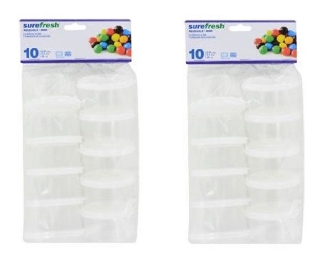 40 small round plastic mini storage containers 2.3 fl oz.,container | eBay