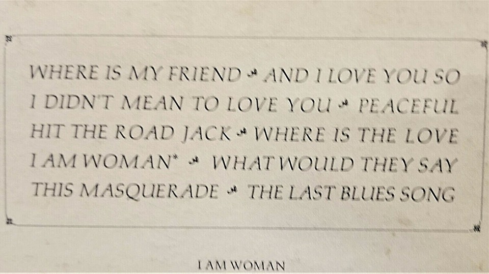 Vinyl Record Album 33RPM HELEN REDDY~I AM WOMAN~Tested No Skips~Capitol ...