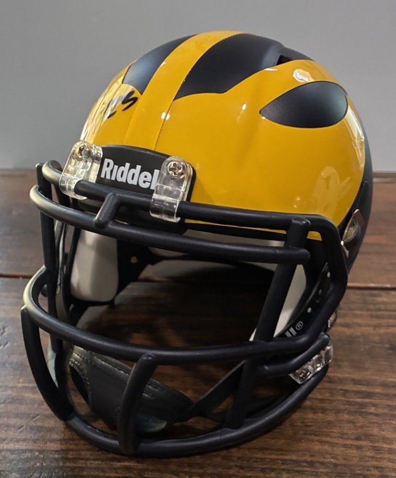 Jordan Marshall Michigan Wolverines UM Hand Signed Riddell Mini Helmet ...