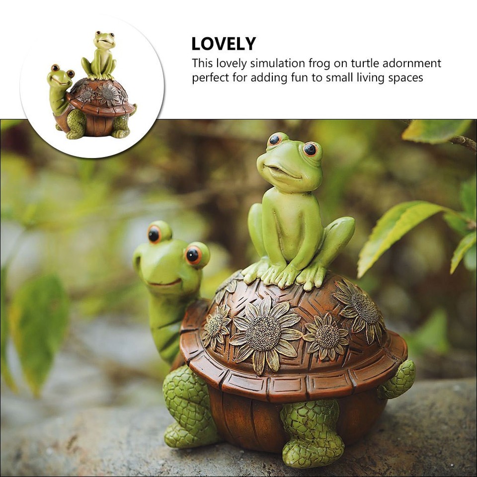 Frogs Turtle Adornment Creative Resin Figurine Decor Garden Statue ...