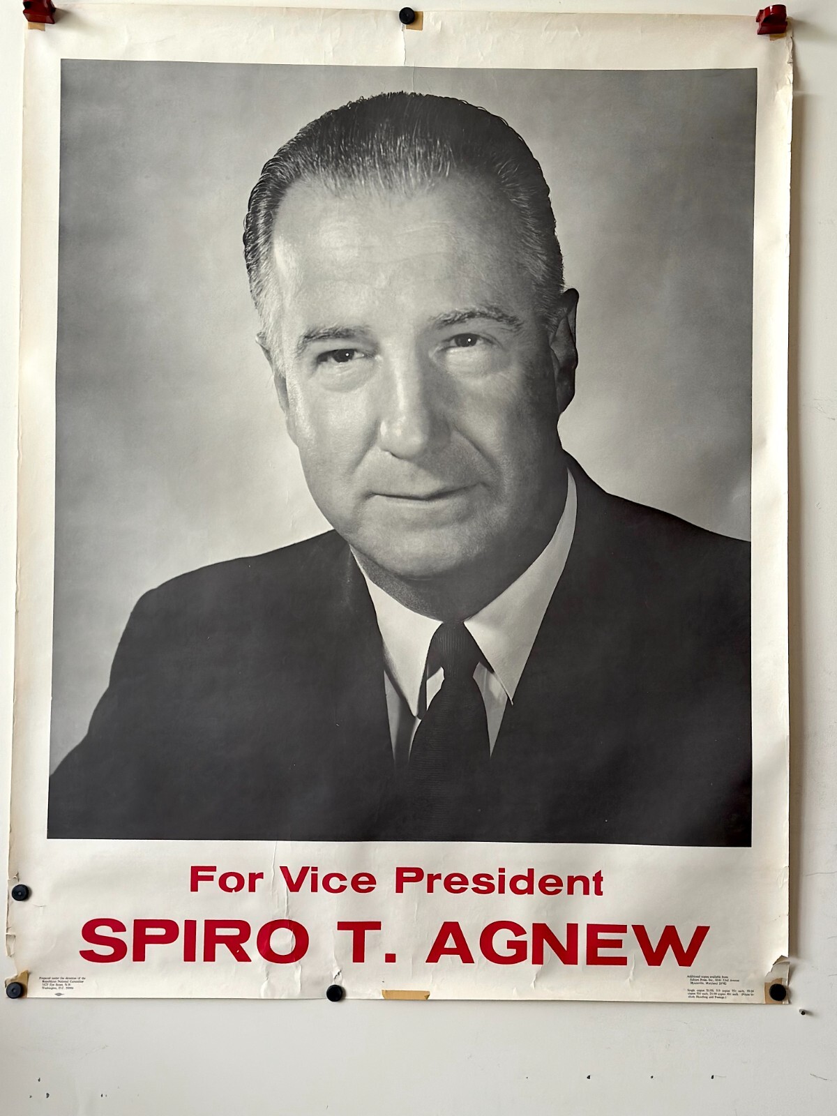 Spiro T Agnew For Vice President Vintage Original 1968 Presidential ...