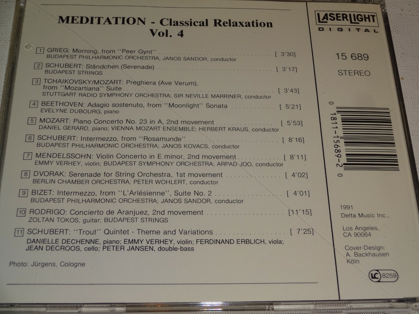 CD Meditation: Classical Relaxation, Vol. 4 (1991 Laserlight) Classical ...