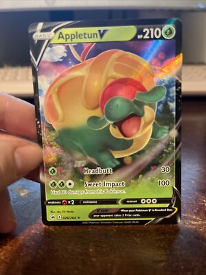 2021 Pokemon Fusion Strike TCG Appletun V 026/264 Full Art Ultra Rare ...