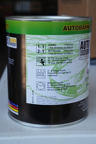 Autobahn EBONY BLACK BaseCoat AB-955 Auto Paint GM WA 8555 High Teck ...