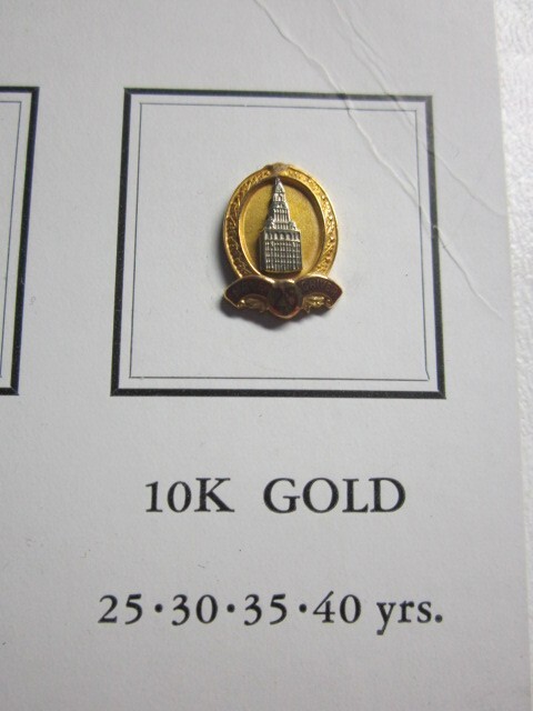 10K Gold 25 year +gold filled 5yr+ bronze 1Year Safe Driver Award Lapel ...