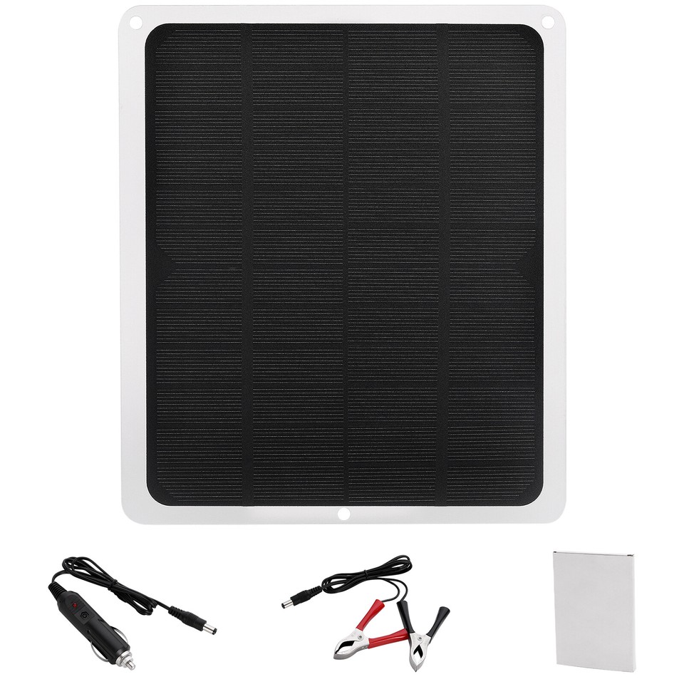 10W Solar Panel Kit Trickle Charger Battery Controller Maintainer Boat ...