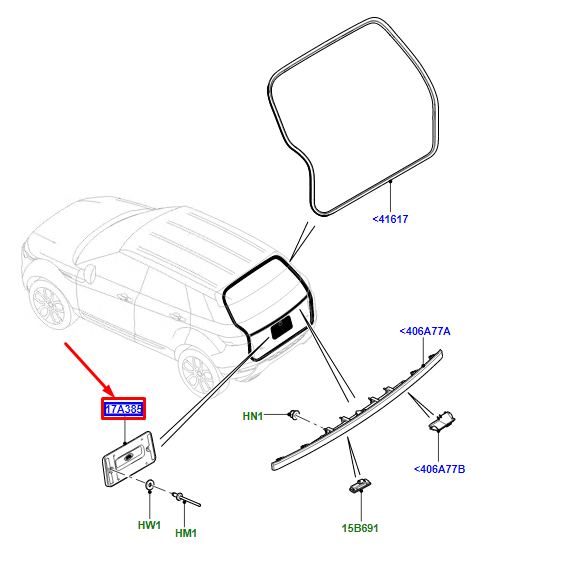 LR RANGE ROVER EVOQUE L538 Rear License Plate Bracket LR019328 NEW ...