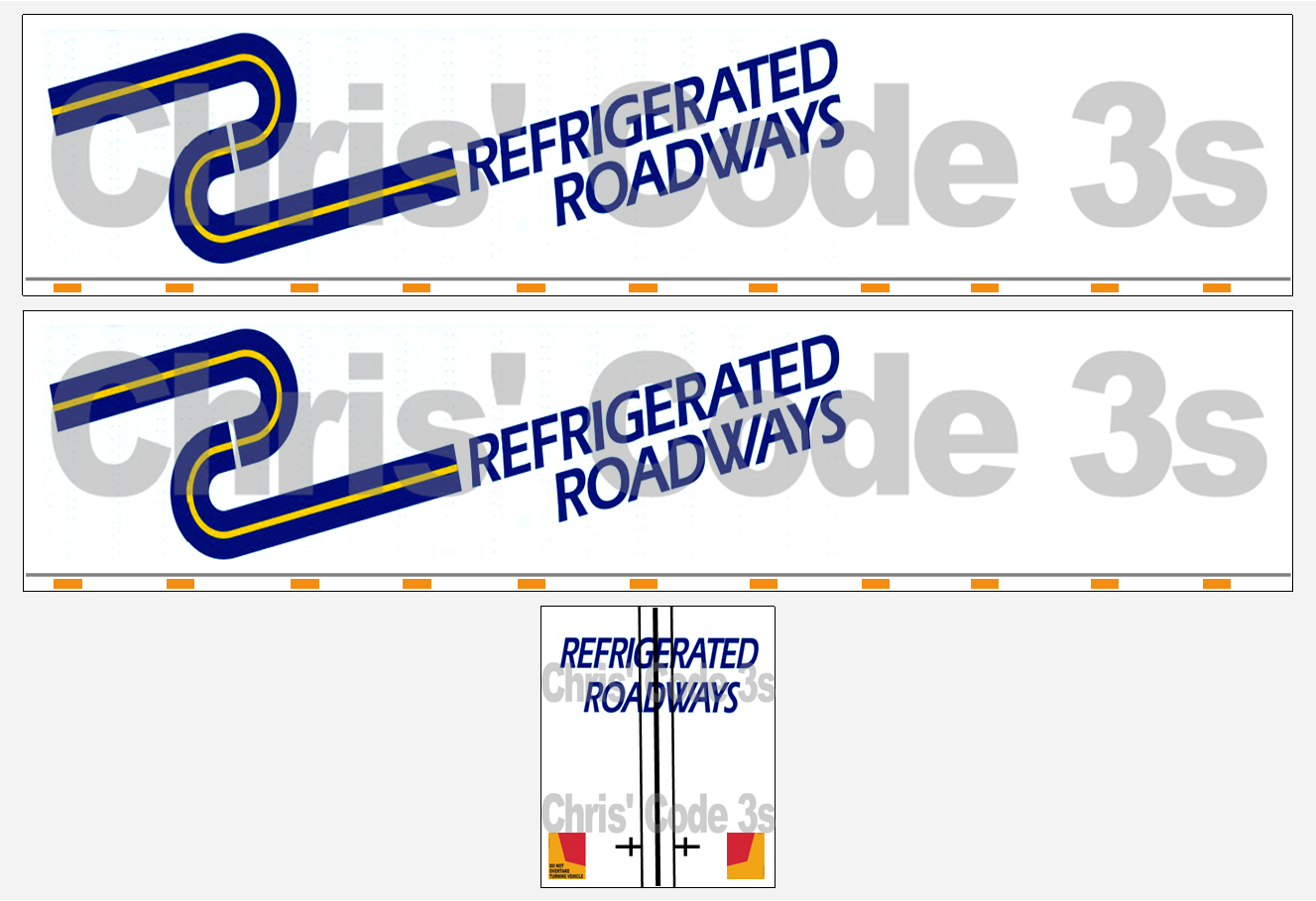 Code 3 Adhesive Vinyl Trailer Decal - Refrigerated Roadways 1/50 1/76 1 ...