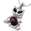 Purple Crystal Kitty Cat Rhinestone Pendant Chain Necklace Jewelry | eBay