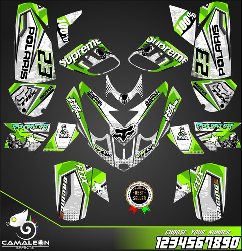 polaris predator 500 graphics decals stickers full kit atv wrap quad ...