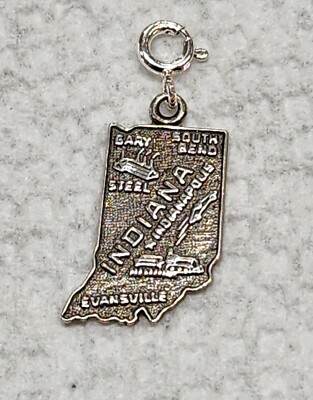 Indiana Sterling Silver Charm Southbend Gary Evansville Indianapolis | eBay