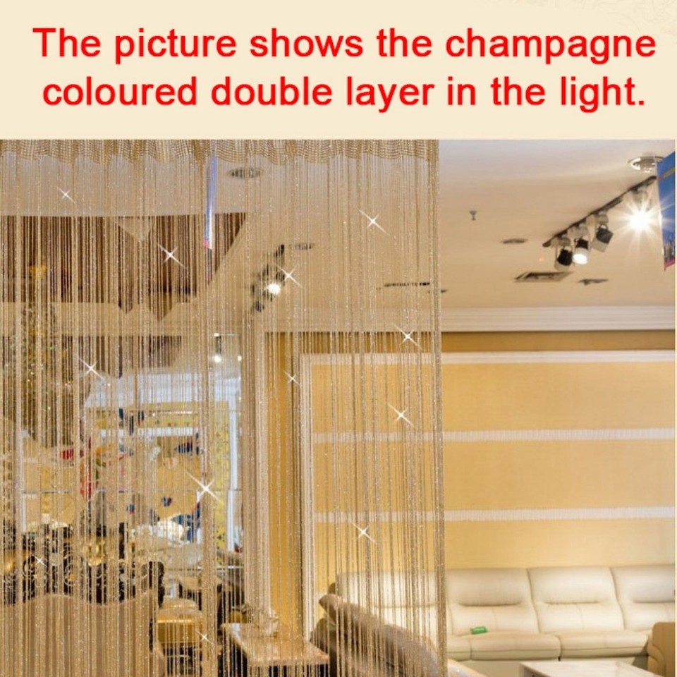 Hanging Beaded Curtains String Curtain Panels Door Fly Screen Room Divider Net | eBay UK