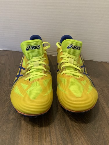Asics Men’s Hyper MD Track & Field Spikes Shoes Volt Yellow & Blue Sz ...