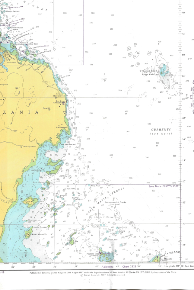 3310 Mafia Island Pemba Africa East Coast Chart Map Maritime Marine ...