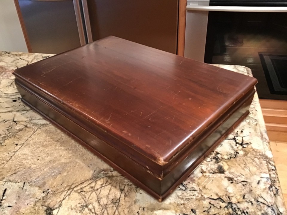 Vintage Prestige Plate Wooden Silverware Flatware Storage Chest Box ...