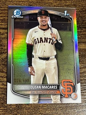 DJEAN MACARES 2025 Bowman Chrome #BCP-237 Giants 1st Silver Refractor ...
