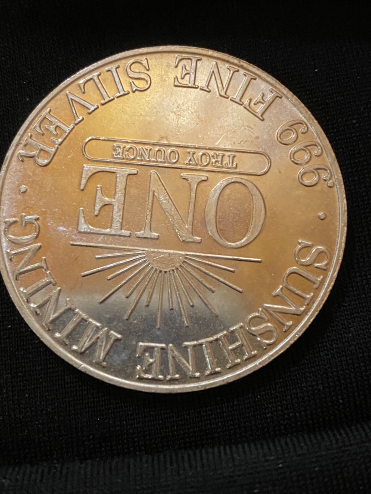 Vintage 1982 Sunshine Silver Mining 1 Troy OZ .999 Fine Silver Round | eBay