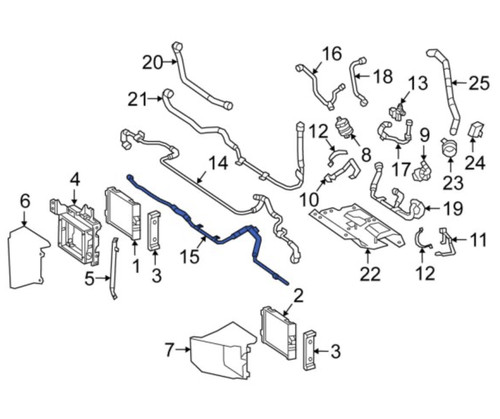 MB G W463 AMG FRONT LOWER RADIATOR COOLANT HOSE A4635010700 ORIGINAL NO ...