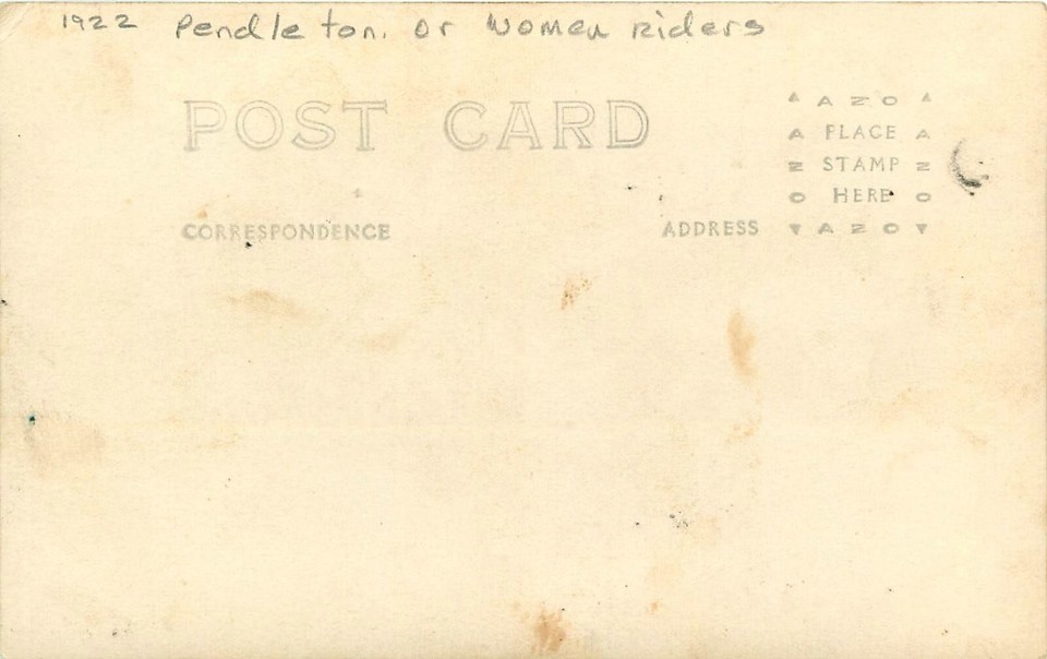 1922 Pendleton Oregon Women Riders Postcard RPPC 24-10774 | eBay