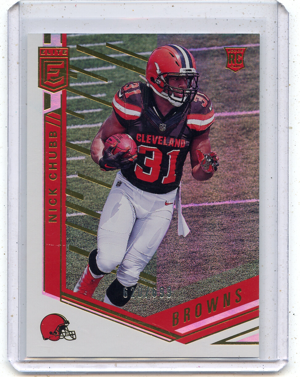 2018 DONRUSS ELITE #158 NICK CHUBB ROOKIE RC #620/699, CLEVELAND BROWNS ...