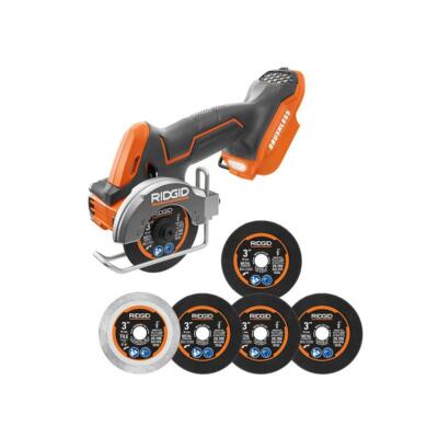 RIDGID Cordless 3" Multi-Material Saw 18V (Tool Only) w/ (6) Cutting ...