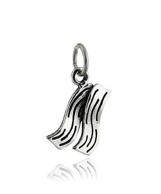Bacon Strips Charm - 925 Sterling Silver Food Pork Pig Breakfast ...