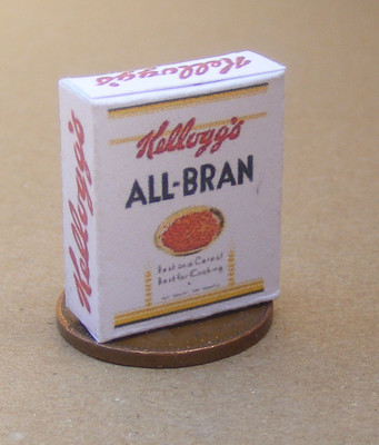 Empty All Bran Cereal Packet Tumdee 1:12 Scale Dolls House Miniature ...